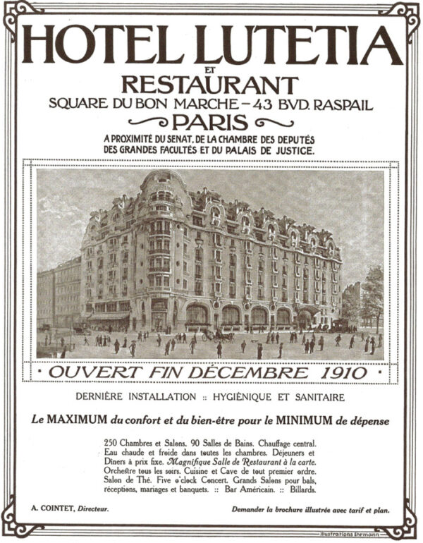 Paris: L’Hôtel Lutetia—A Veritable Museum – Gallery and Studio